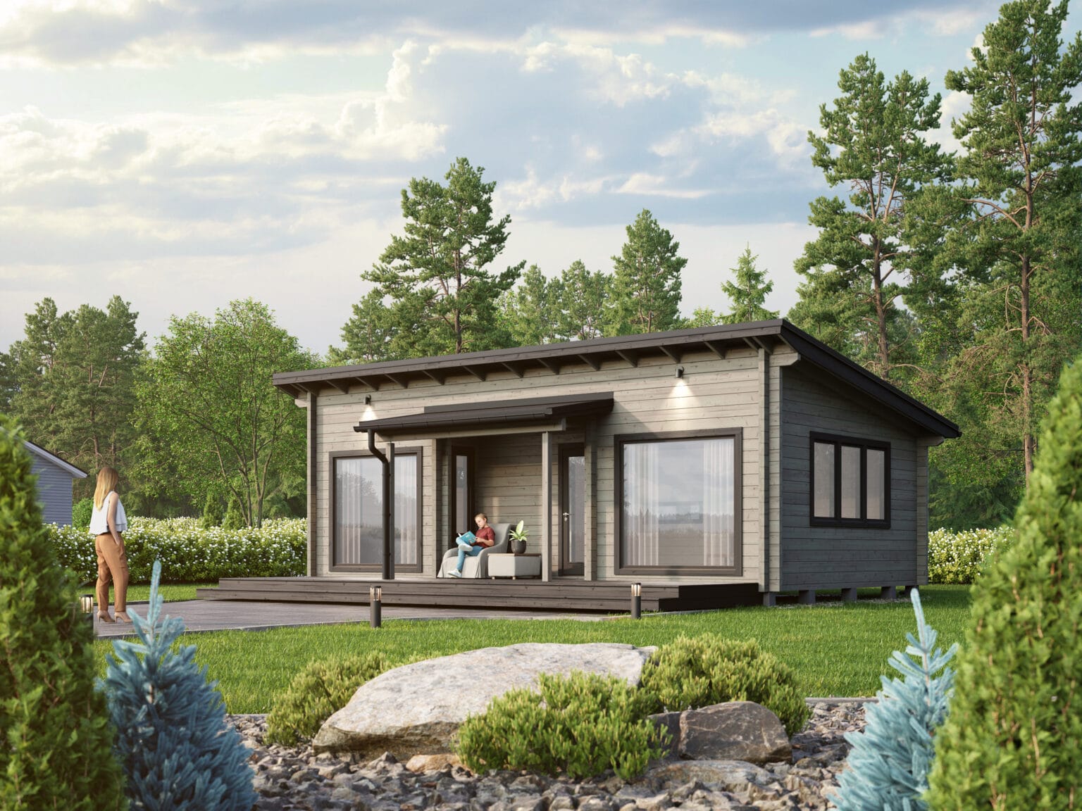 Lakeus 45 hirsihuvila pulpettikatolla - Saunat.net - Teuvan Mökki- ja ...